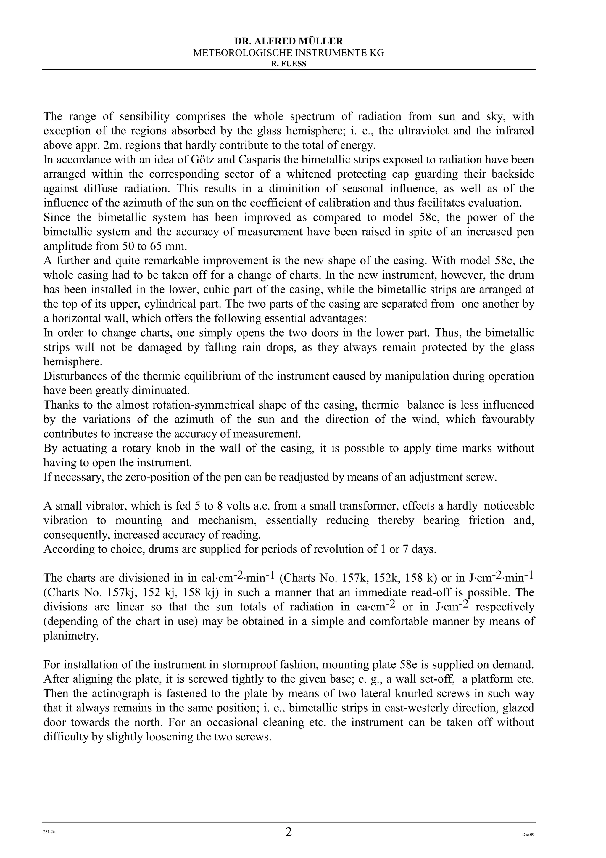 Actinografo bimetálico Robitzsch-Fuess - manual | PDF