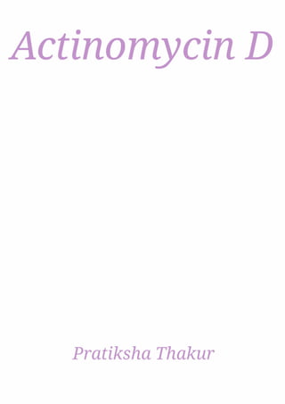 Actinomycin D (Dactinomycin) | PDF