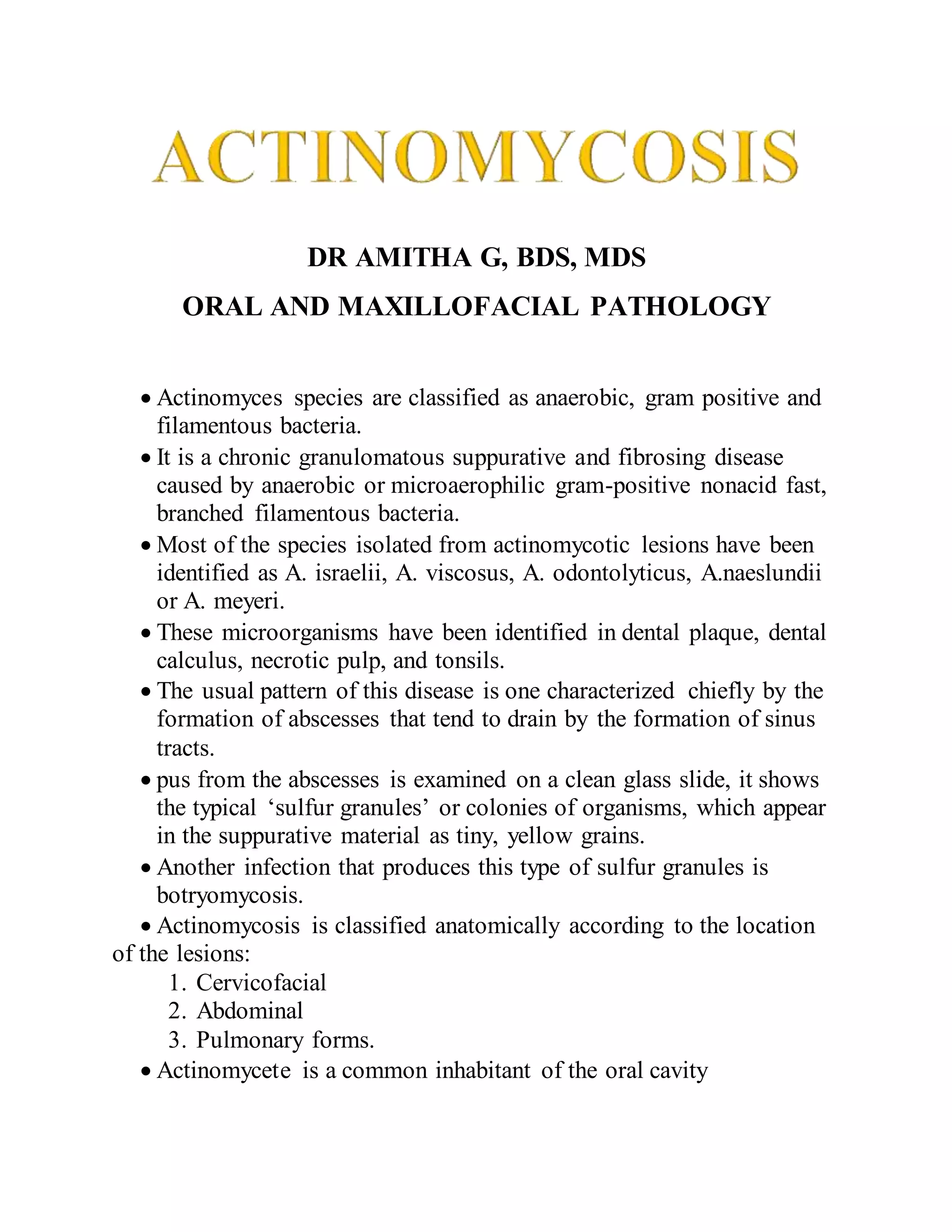 ACTINOMYCOSIS | DOCX