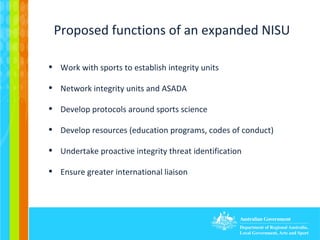 ACT integrity in sport workshop presentation | PPT | Casinos & Gambling | Attractions