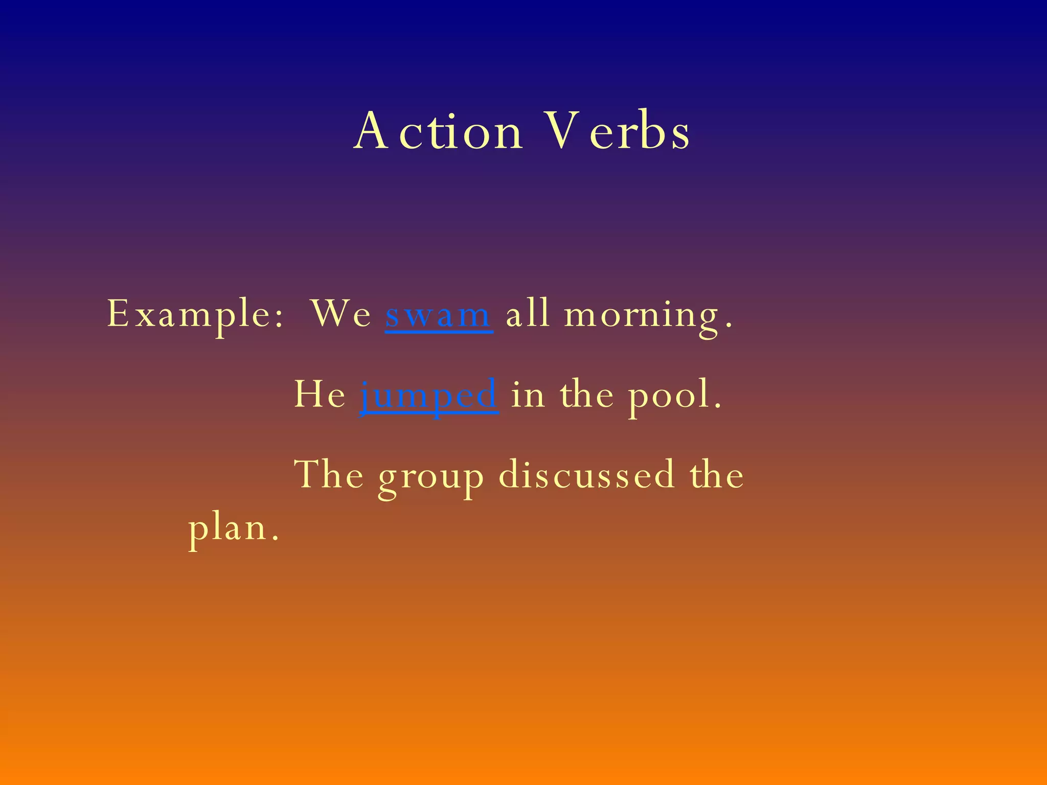 Action And Linking Verbs | PPT