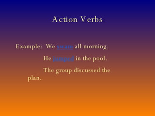 Action And Linking Verbs | PPT