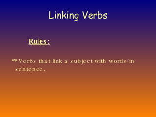 Action And Linking Verbs | PPT