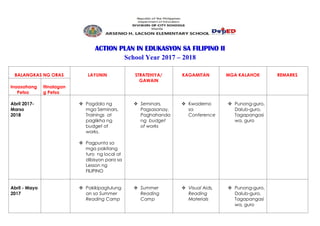 Action plan-filipino | PDF