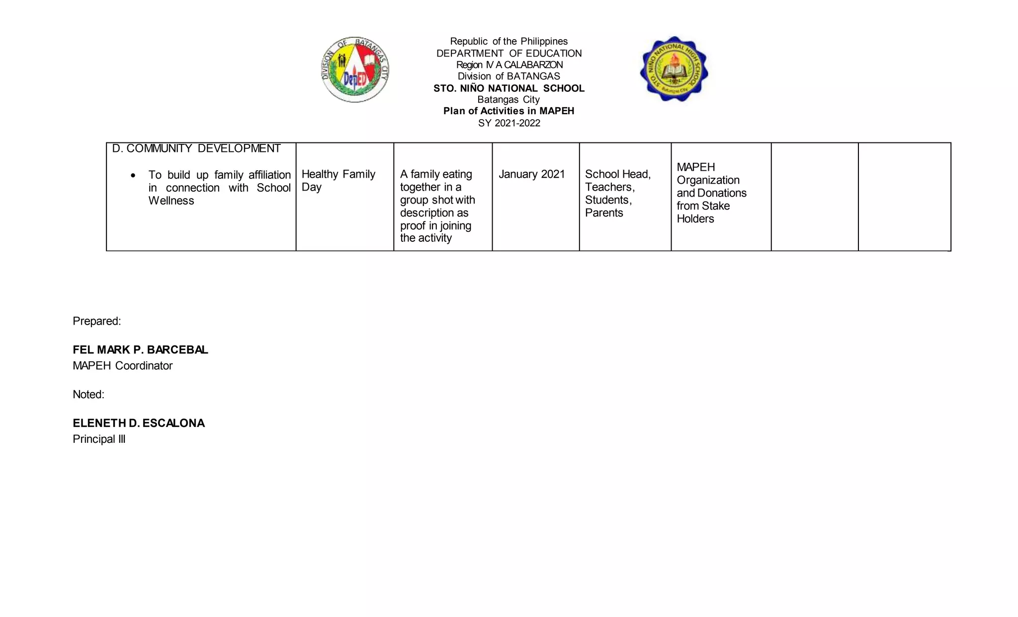 Action plan-mapeh-2021 | DOCX