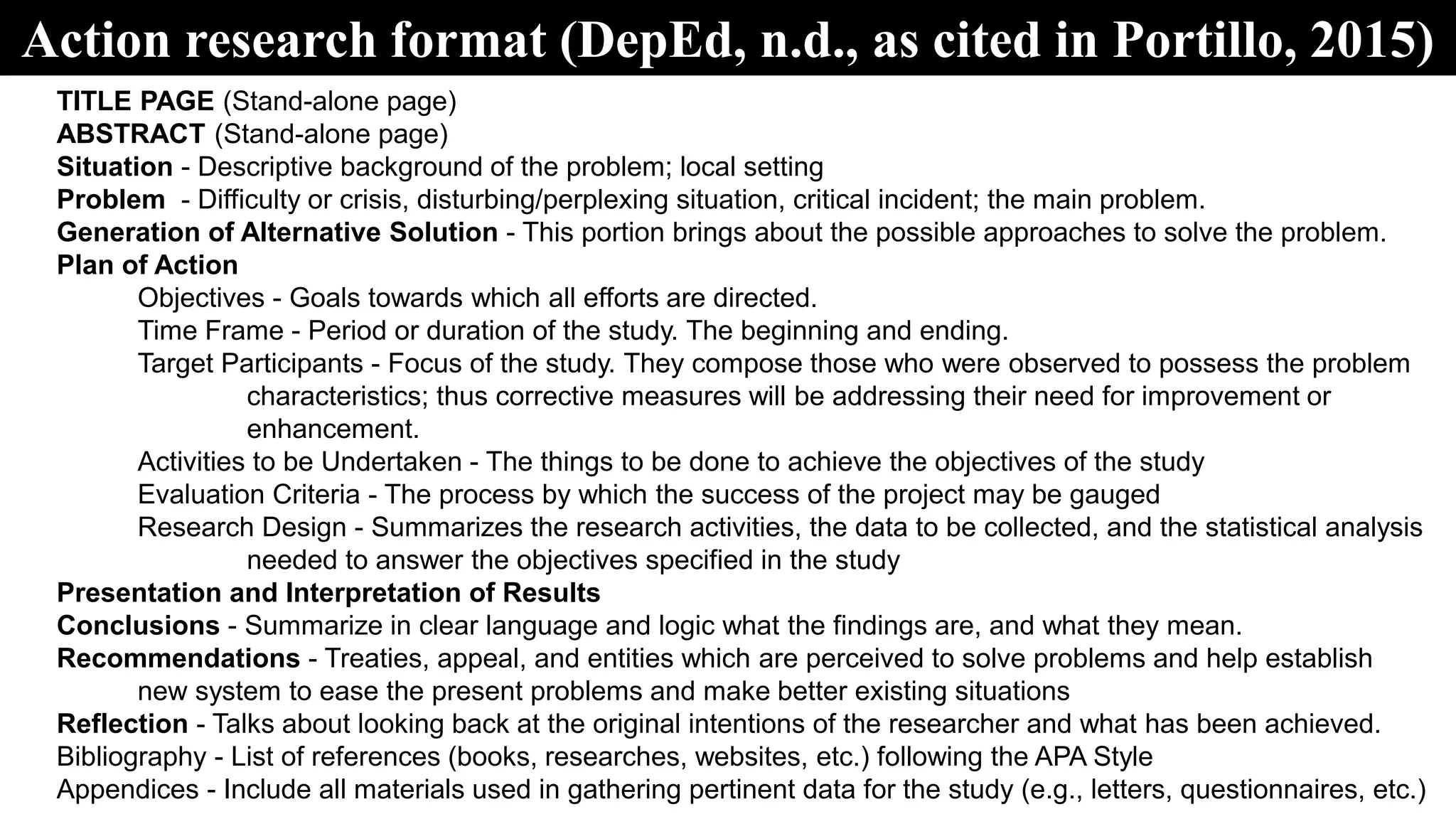 Brief explanation of action-research file | PPT