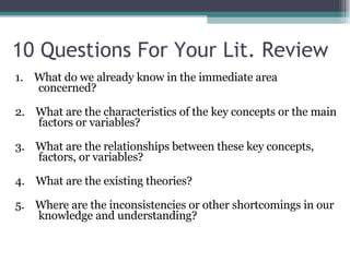 Action Research Lit Review | PPT