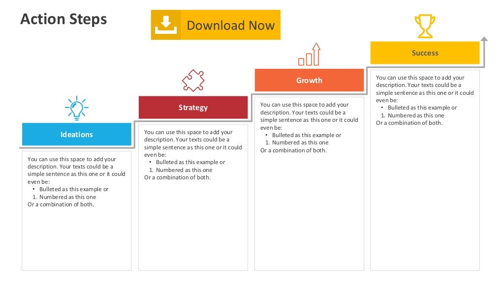 Action Steps Editable PowerPoint Template