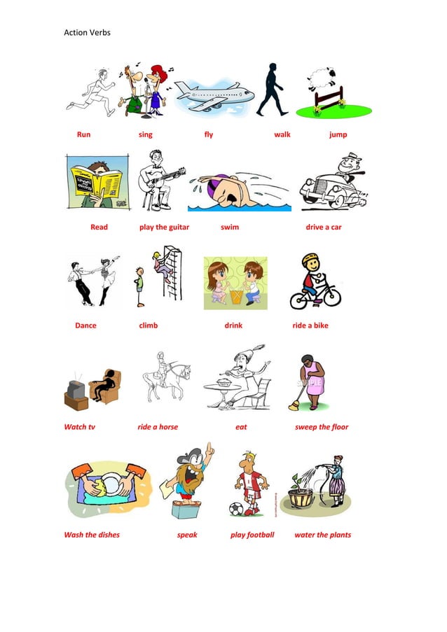Action verb-cartoon | PDF