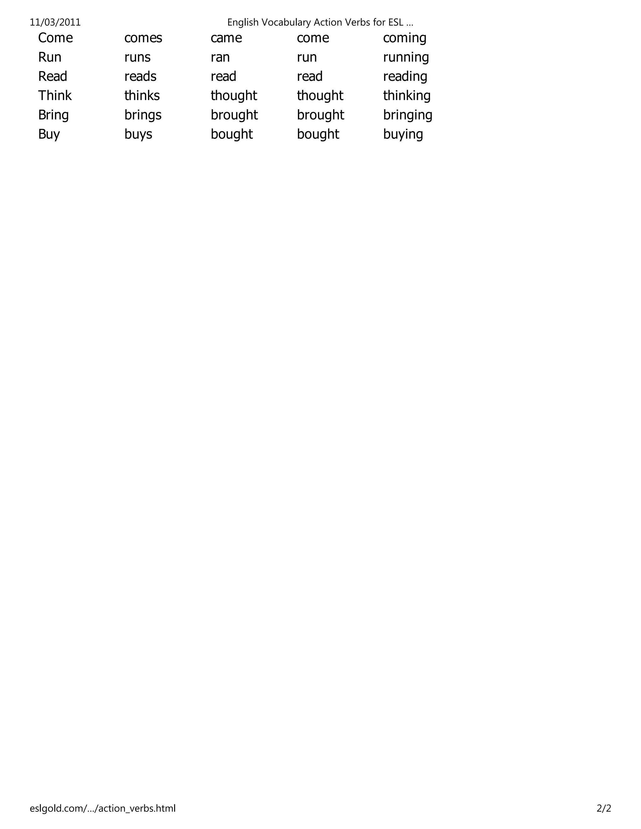 Action verbs | PDF