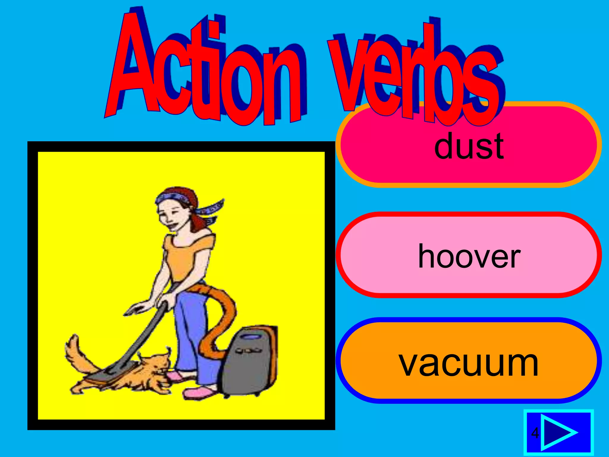 Action verbs-55-slide-quiz-picture-dictionaries 78987 | PPT