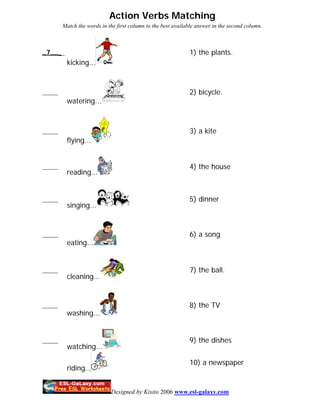 List Of Action Verbs Second Grade