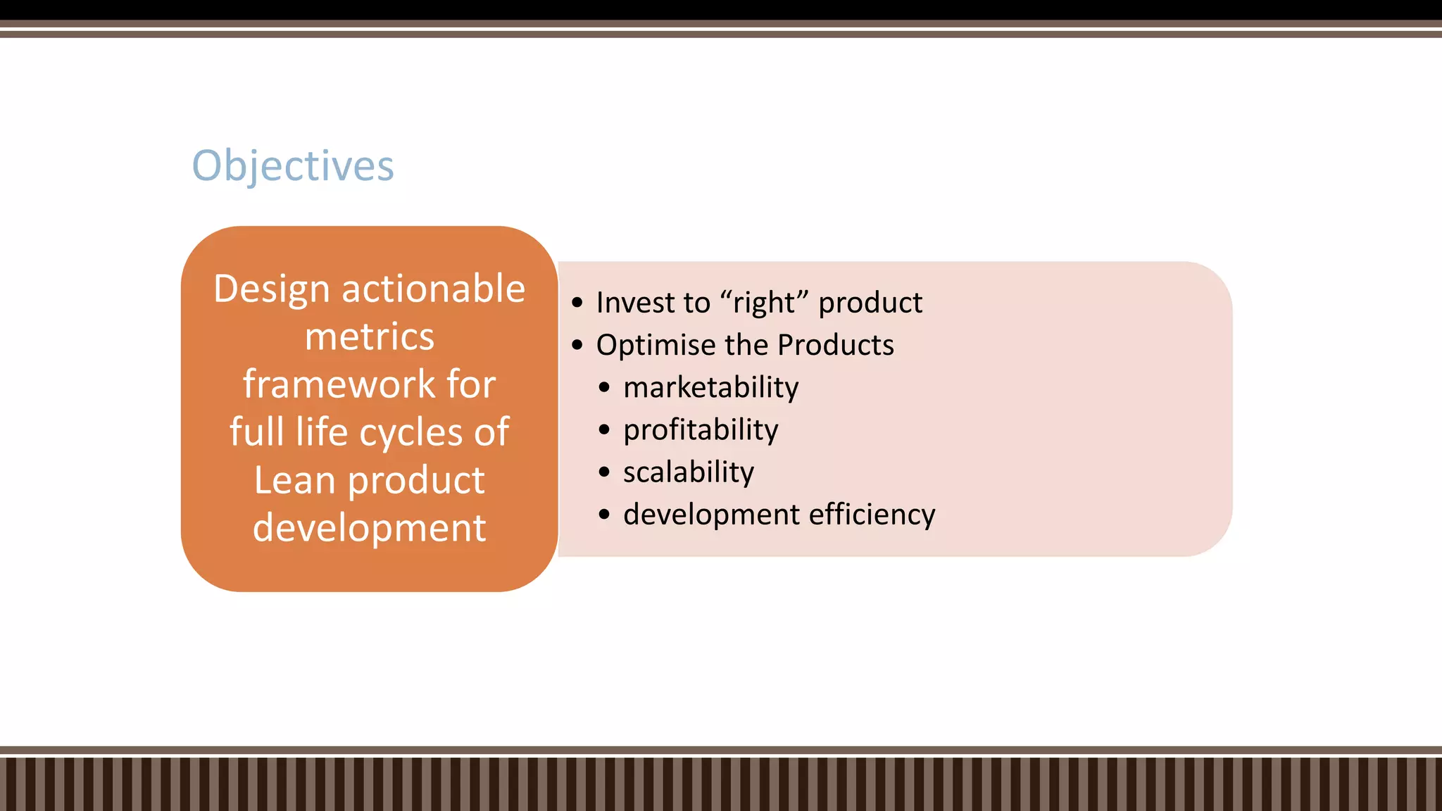 Actionable metrics in lean product development | PPT