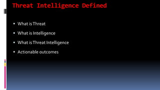 Actionable Threat Intelligence | PPT