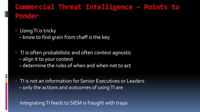Actionable Threat Intelligence | PPT