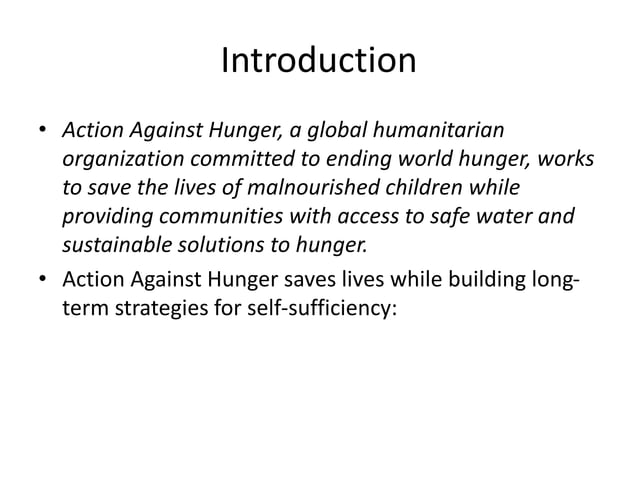 Action against hunger | PPT