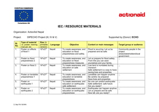 Action aid dipecho iec resource material template | PPT