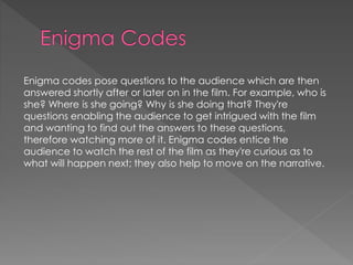 Action and Enigma codes | PPTX | Screenwriting | Content Production
