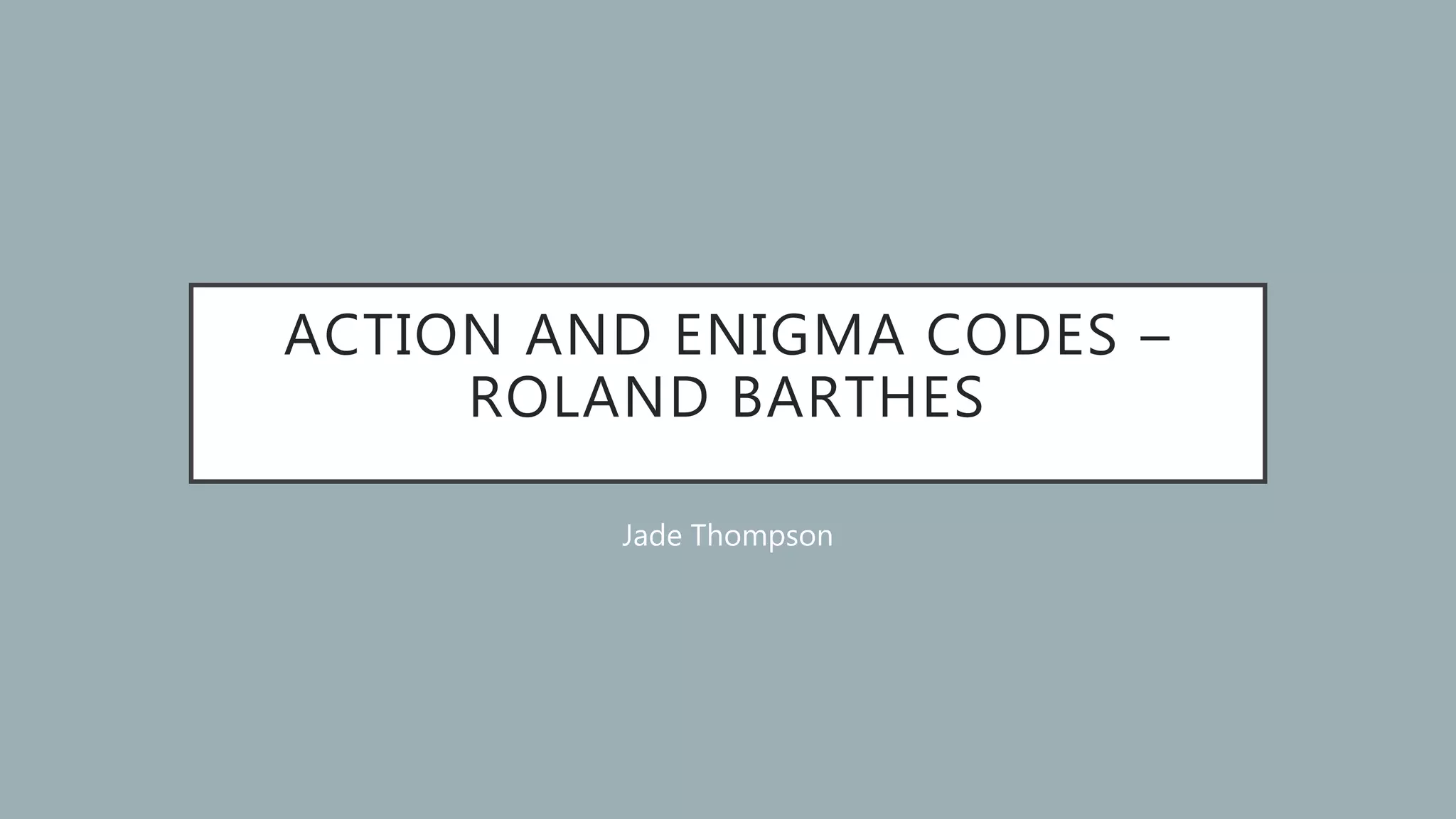 Action and enigma codes | PPT