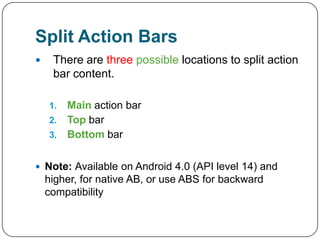 Action bar & ActionBarSherlock | PPTX