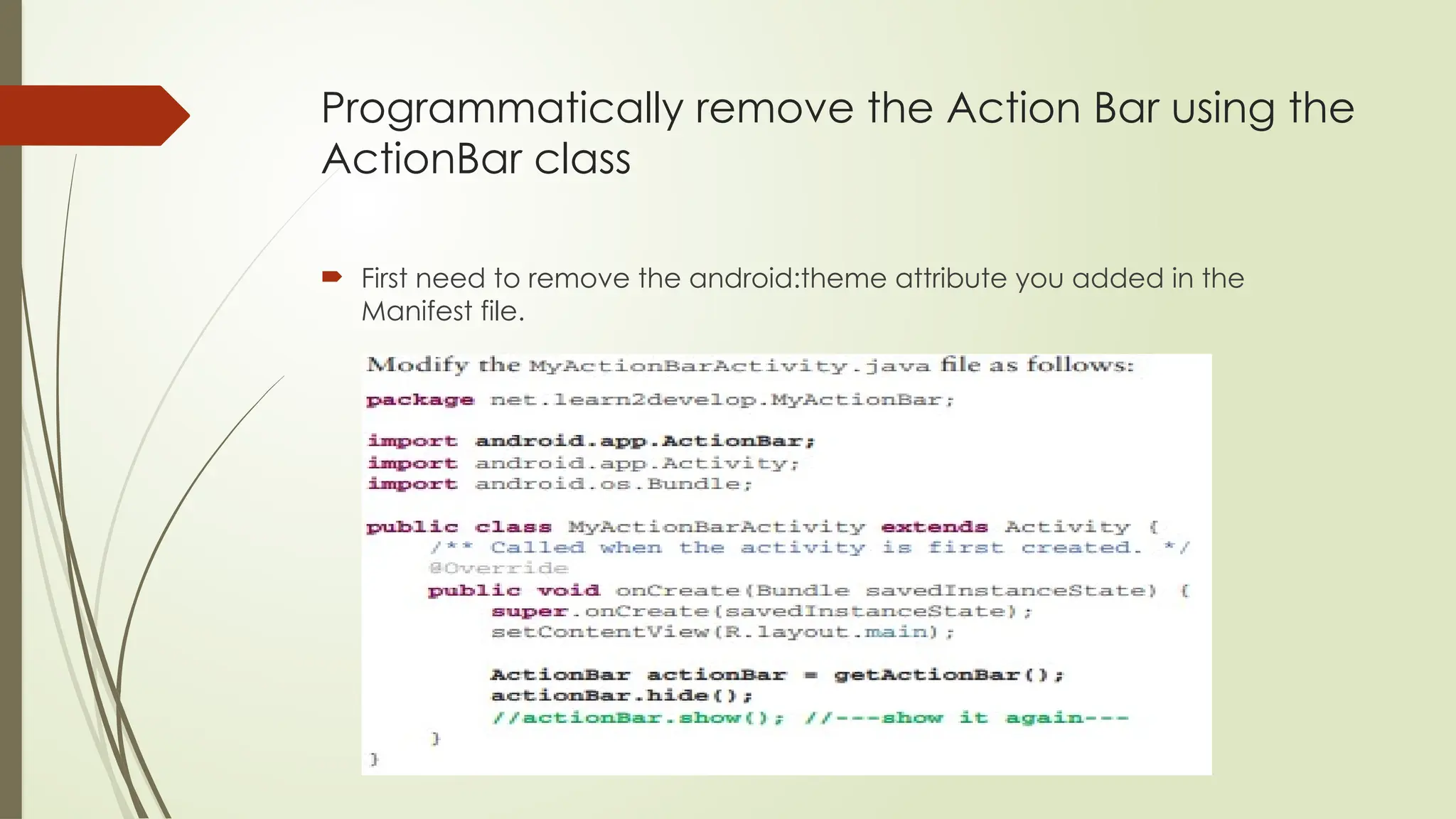 actionbar in android development course.pptx