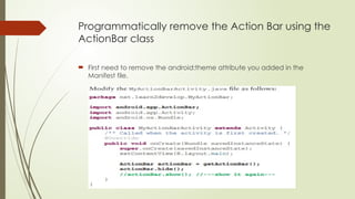 actionbar in android development course.pptx