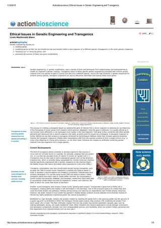 Ethical issues in genetic engineering and transgenics | PDF