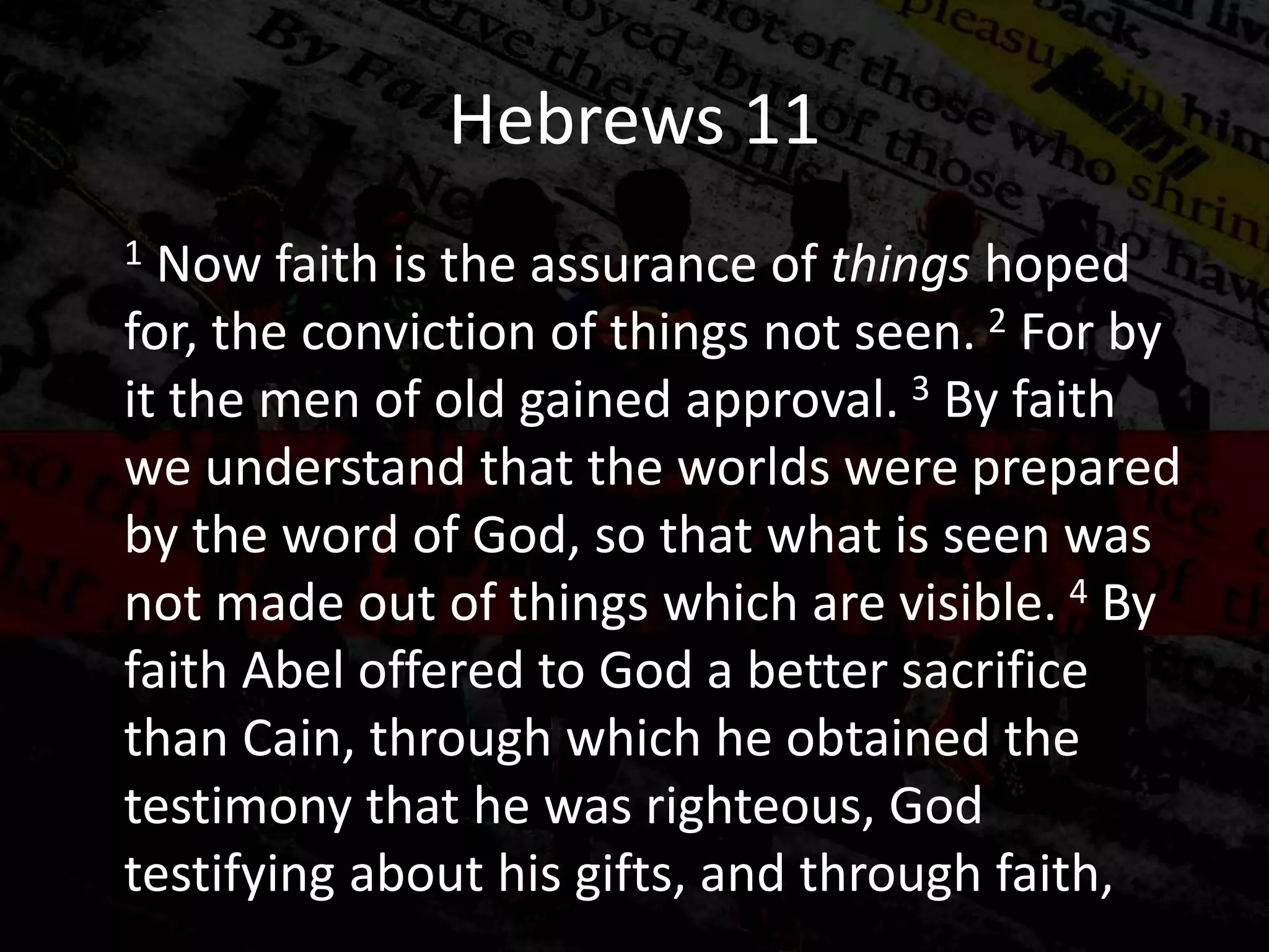 Action figures ii Hebrews 11 | PPT