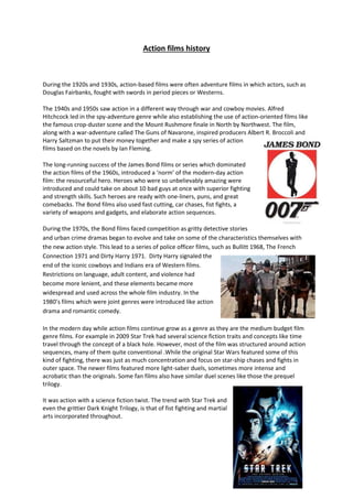 Action films history | DOCX