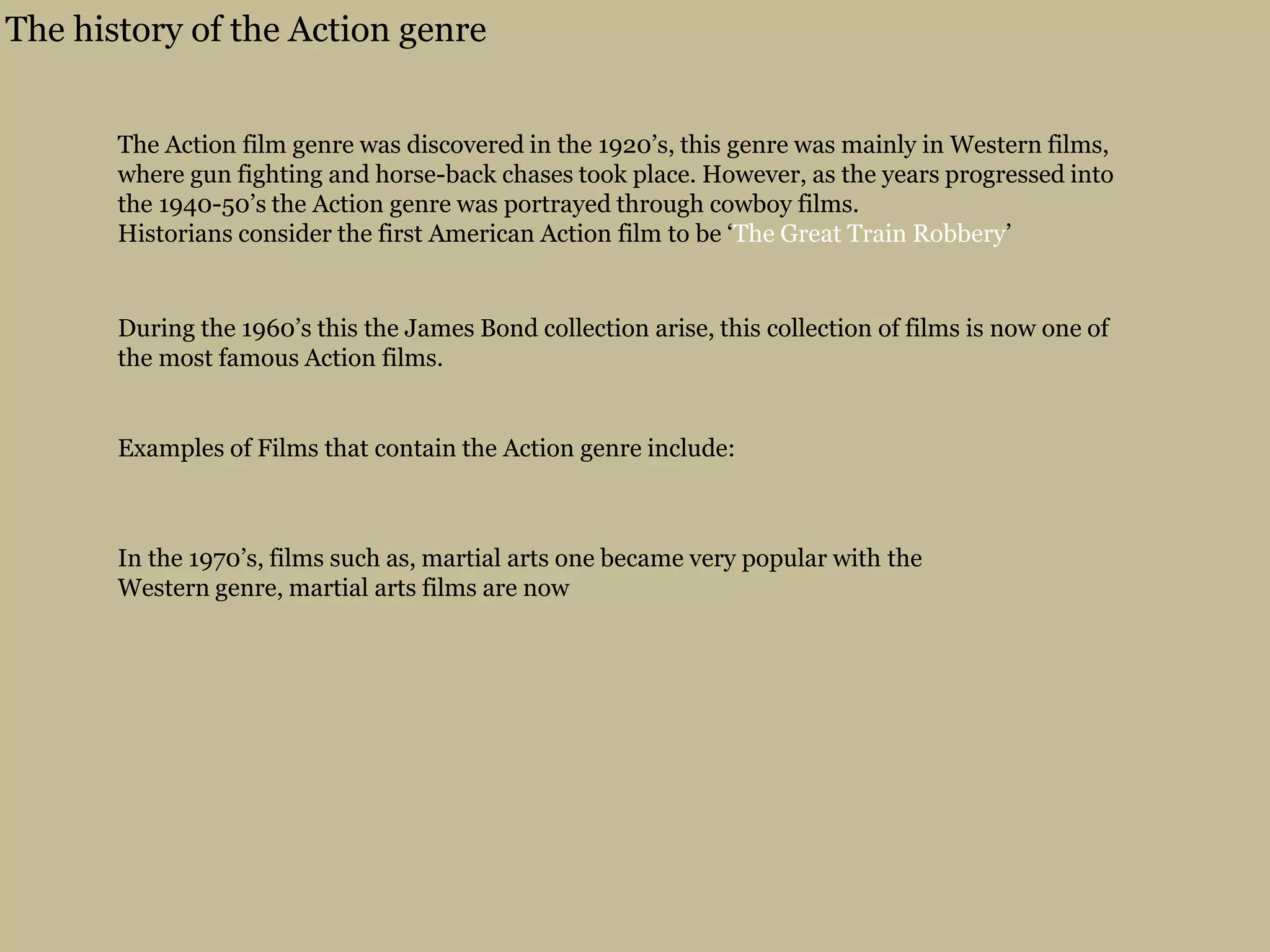 Action genre conventions | PPTX