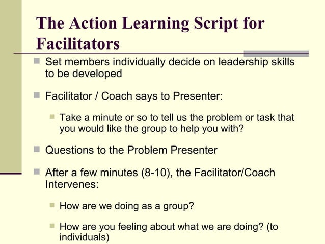 Action learning revisited script adlt 636 spring 2011 | PPT