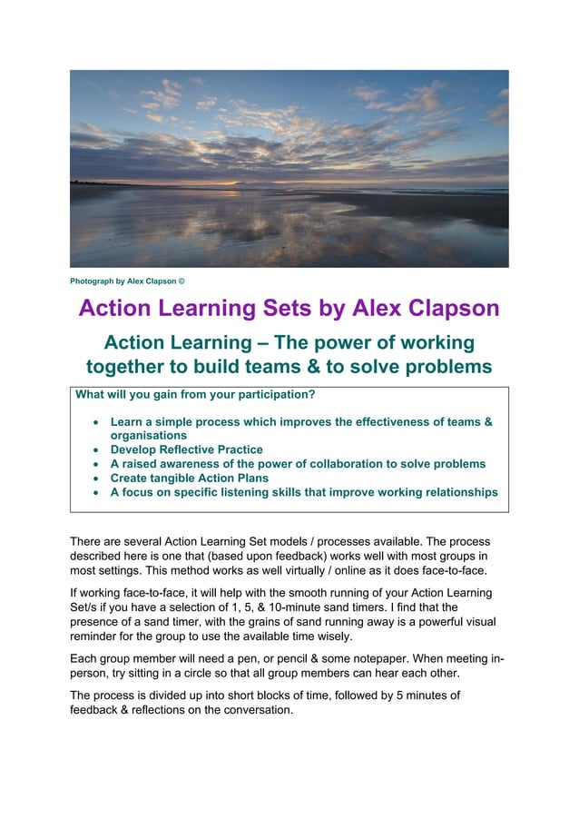 Action Learning – The power of working together to build teams & to solve problems by Alex ...