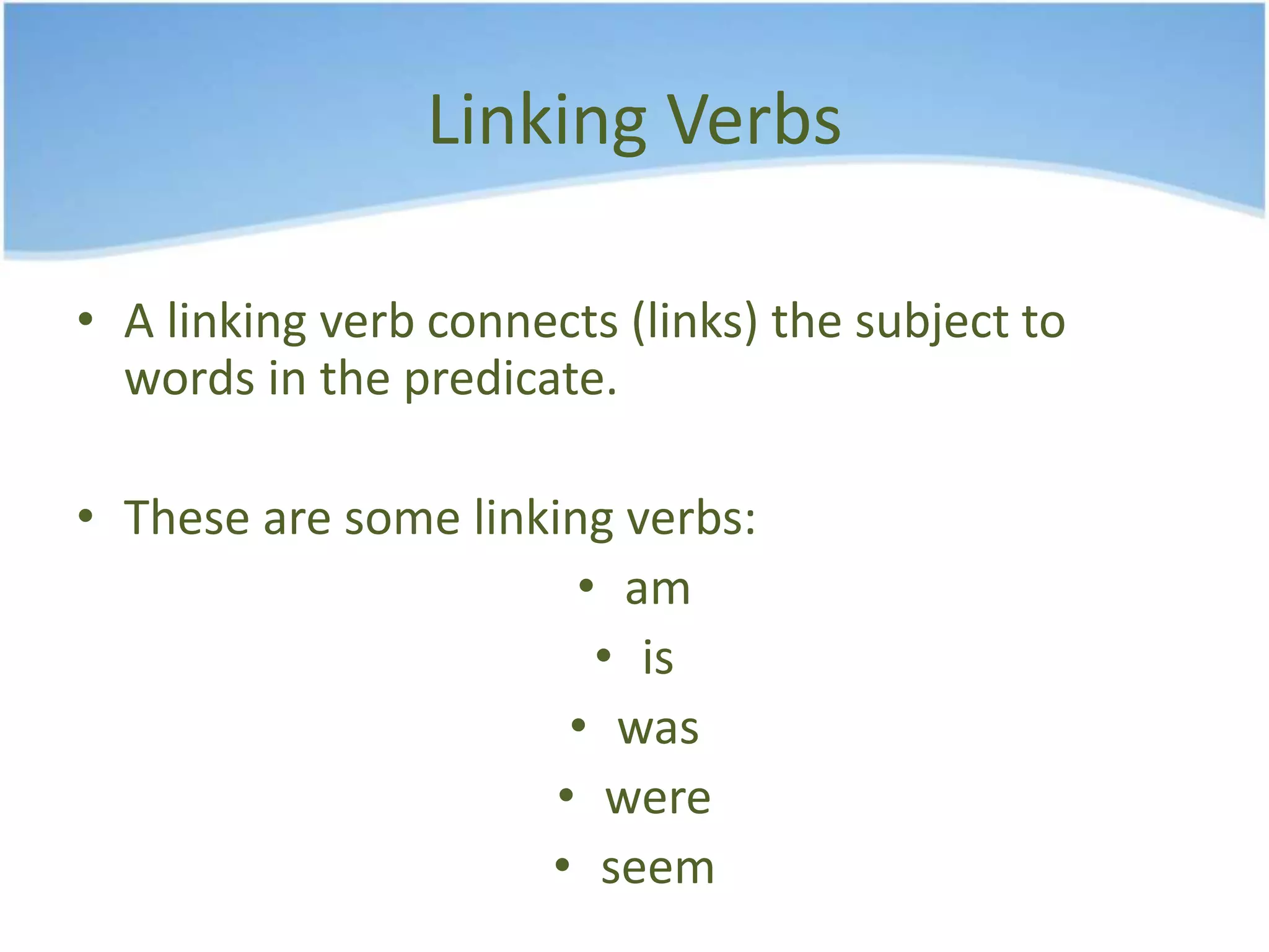 Verbs: Action, Linking, Main and Helping | PPTX