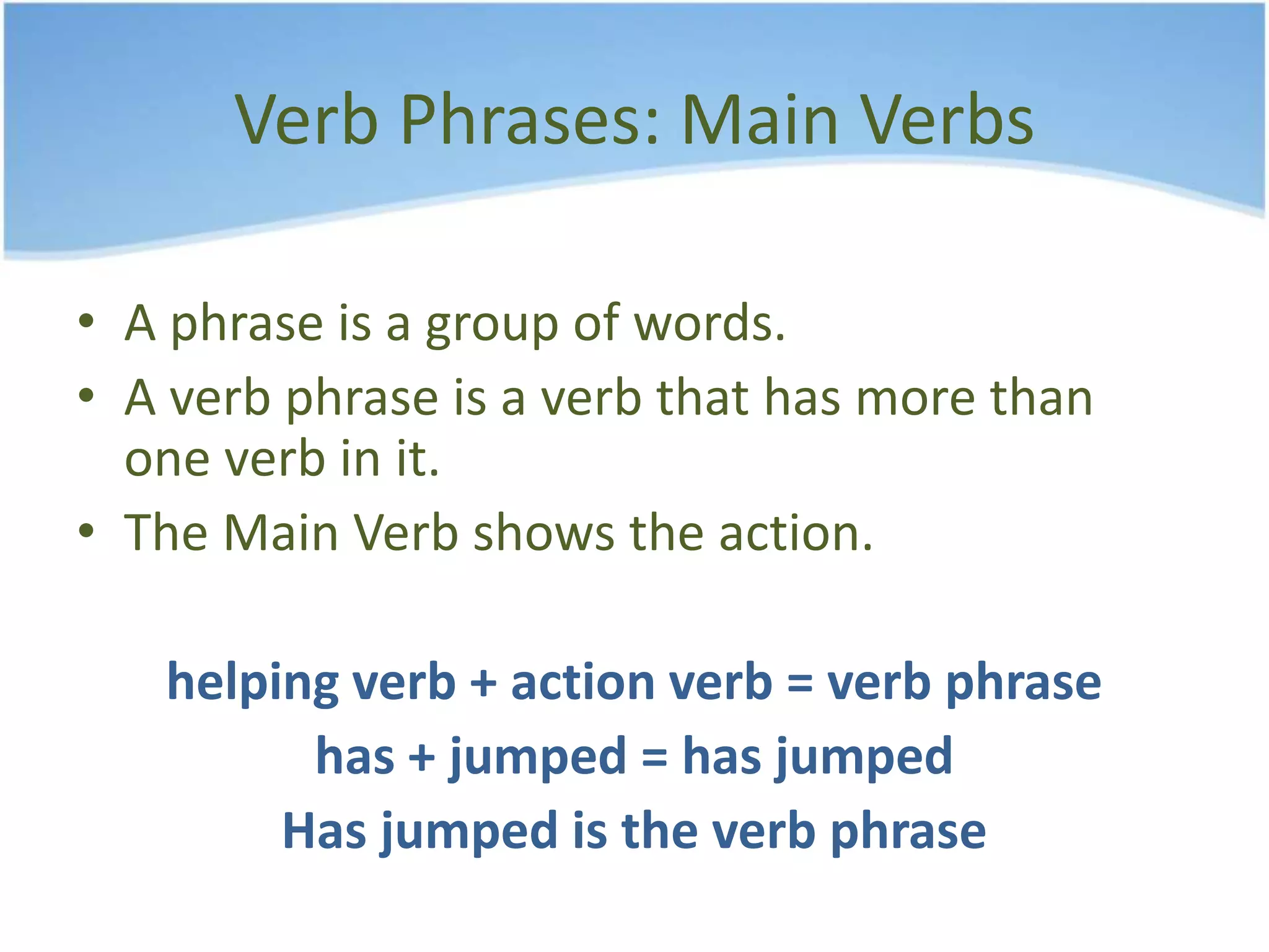 Verbs: Action, Linking, Main and Helping | PPTX