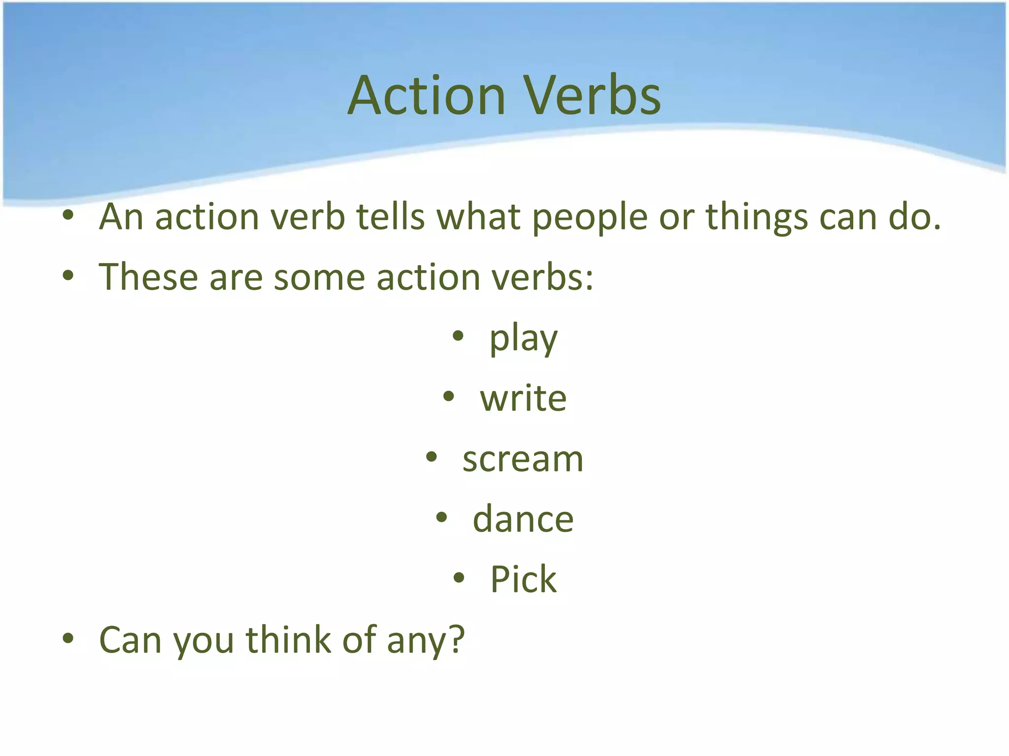Verbs: Action, Linking, Main and Helping | PPTX