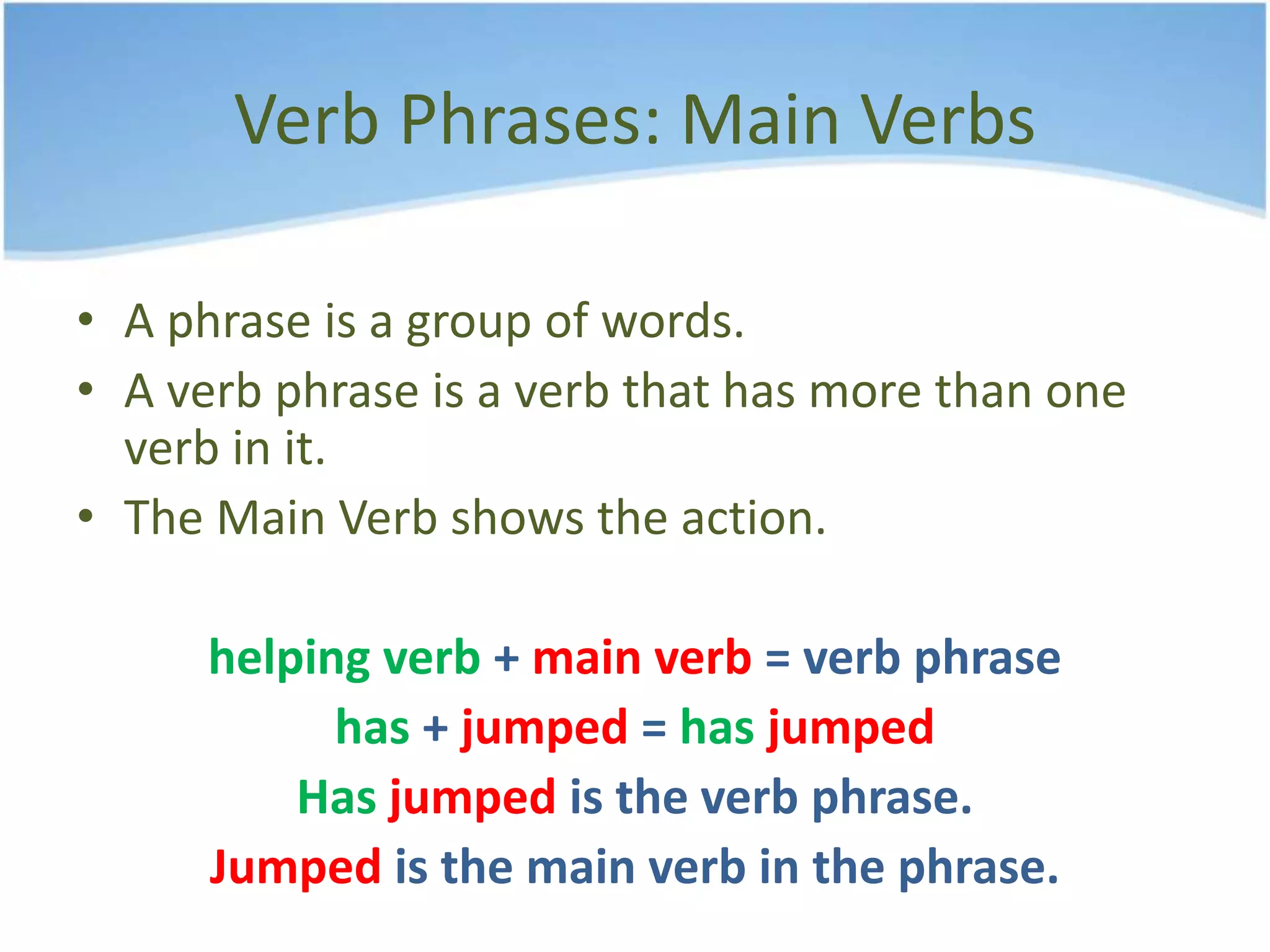 Verbs: Action, Linking, Main and Helping | PPTX
