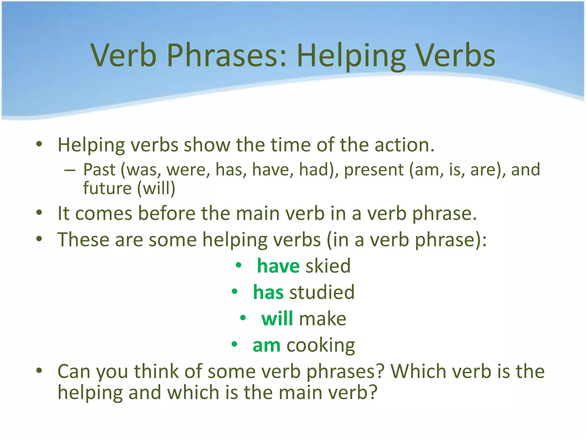 Action link help verbs | PPT