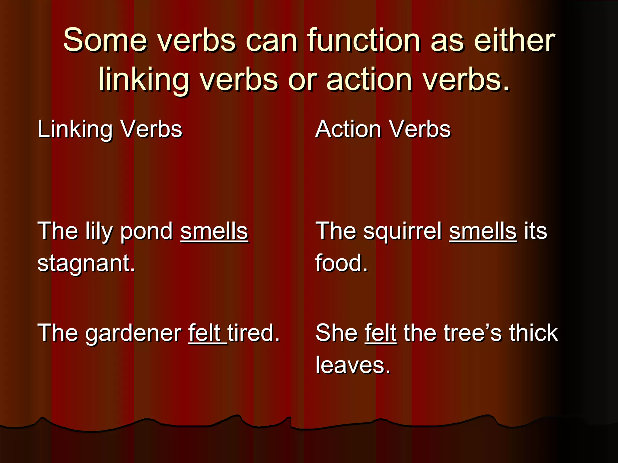 Action&linking verbs | PPT