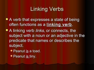 Action&linking verbs | PPT