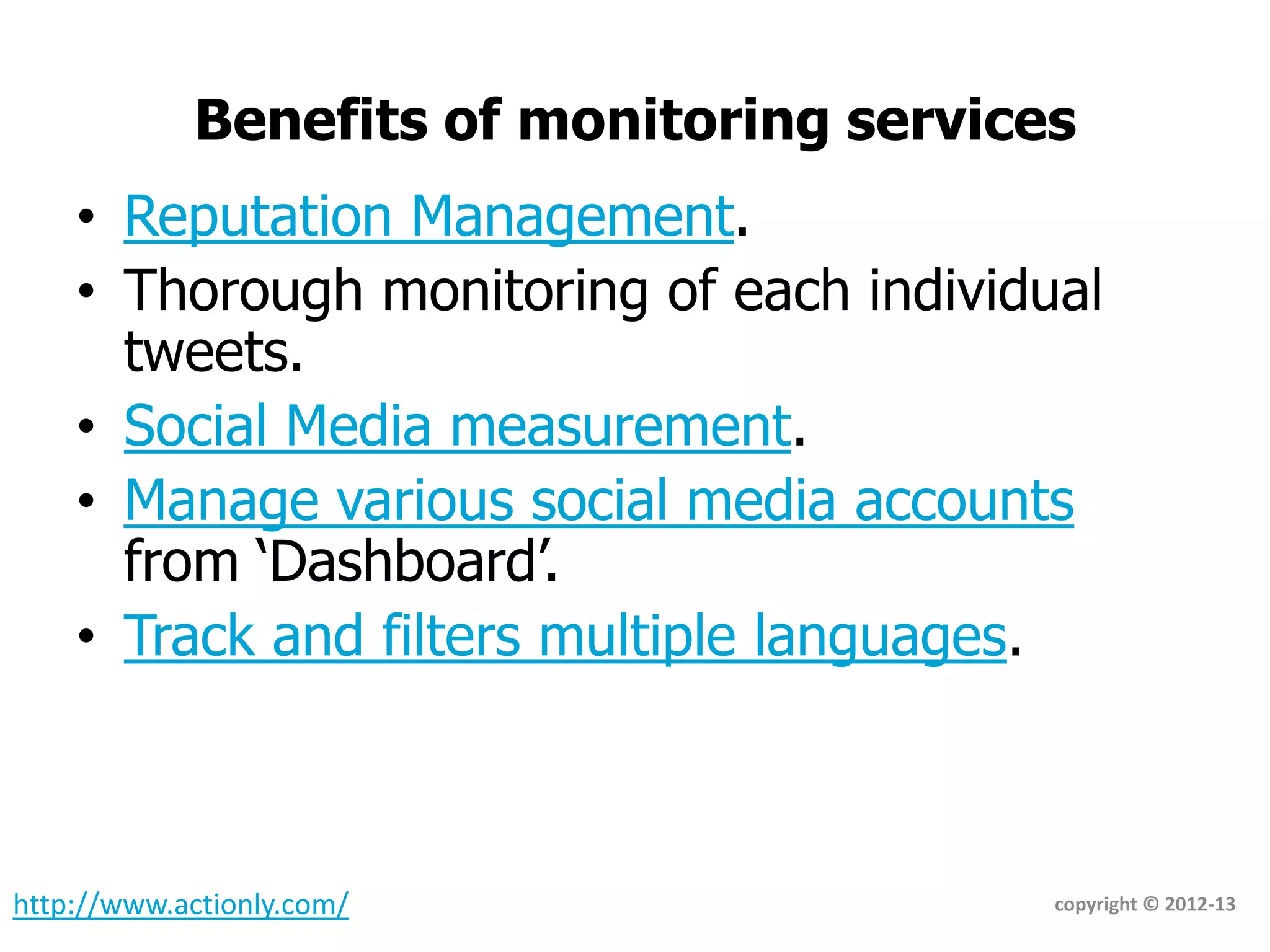 Affordable Social Media Monitoring services | PPTX