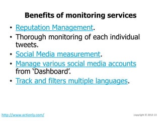 Affordable Social Media Monitoring services | PPTX