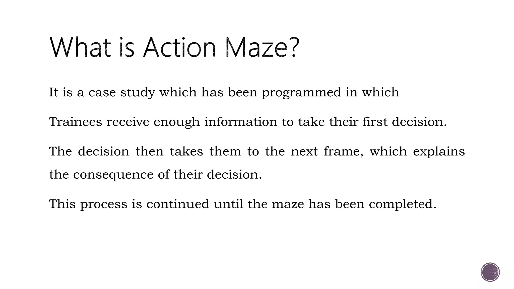Action maze | PPTX