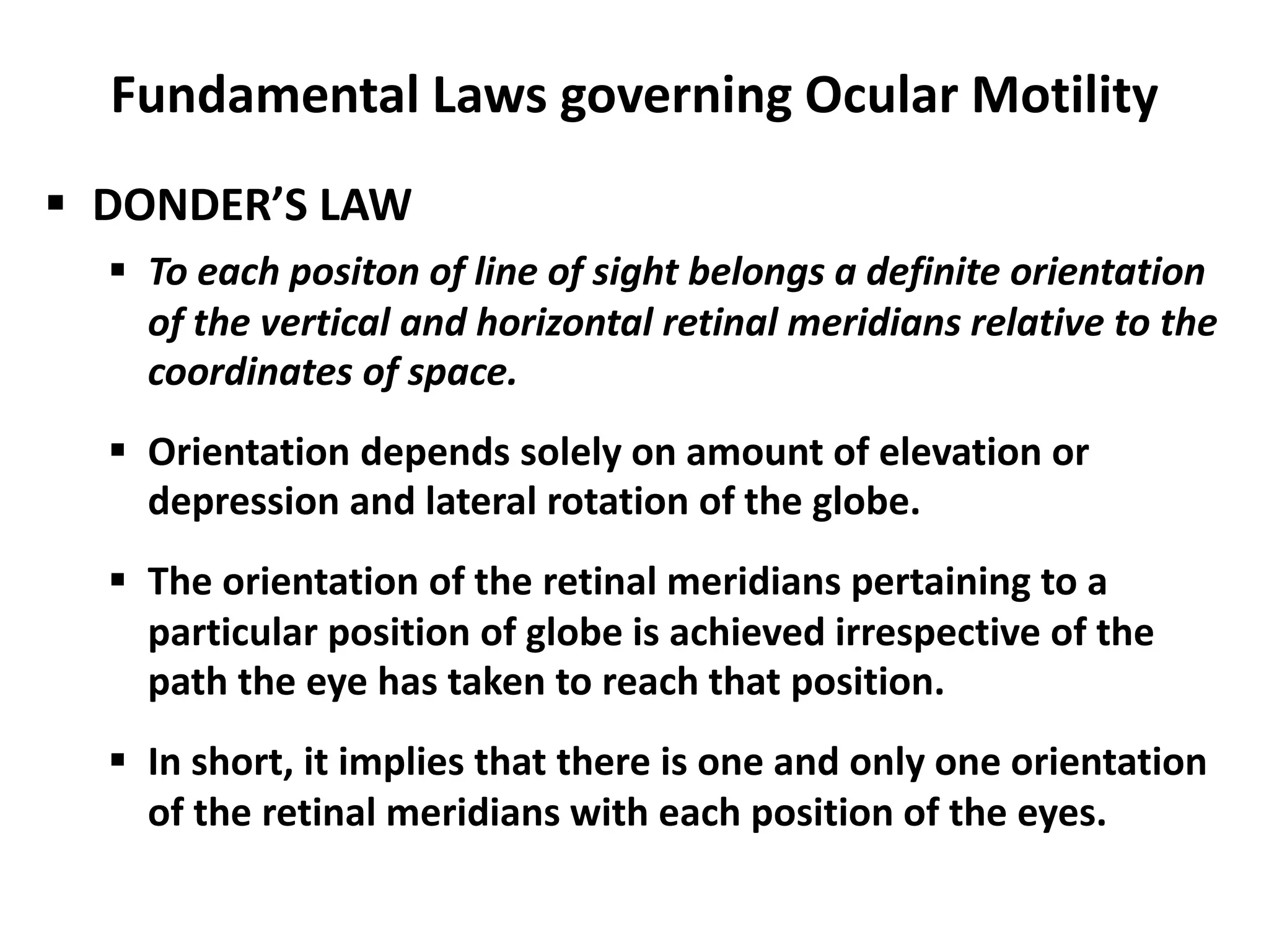 Action of extraocular muscles and various laws involved | PPTX