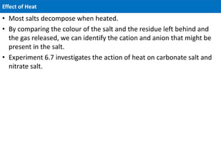ACTION OF HEAT ON CARBONATE AND NITRATE SALT | PPTX