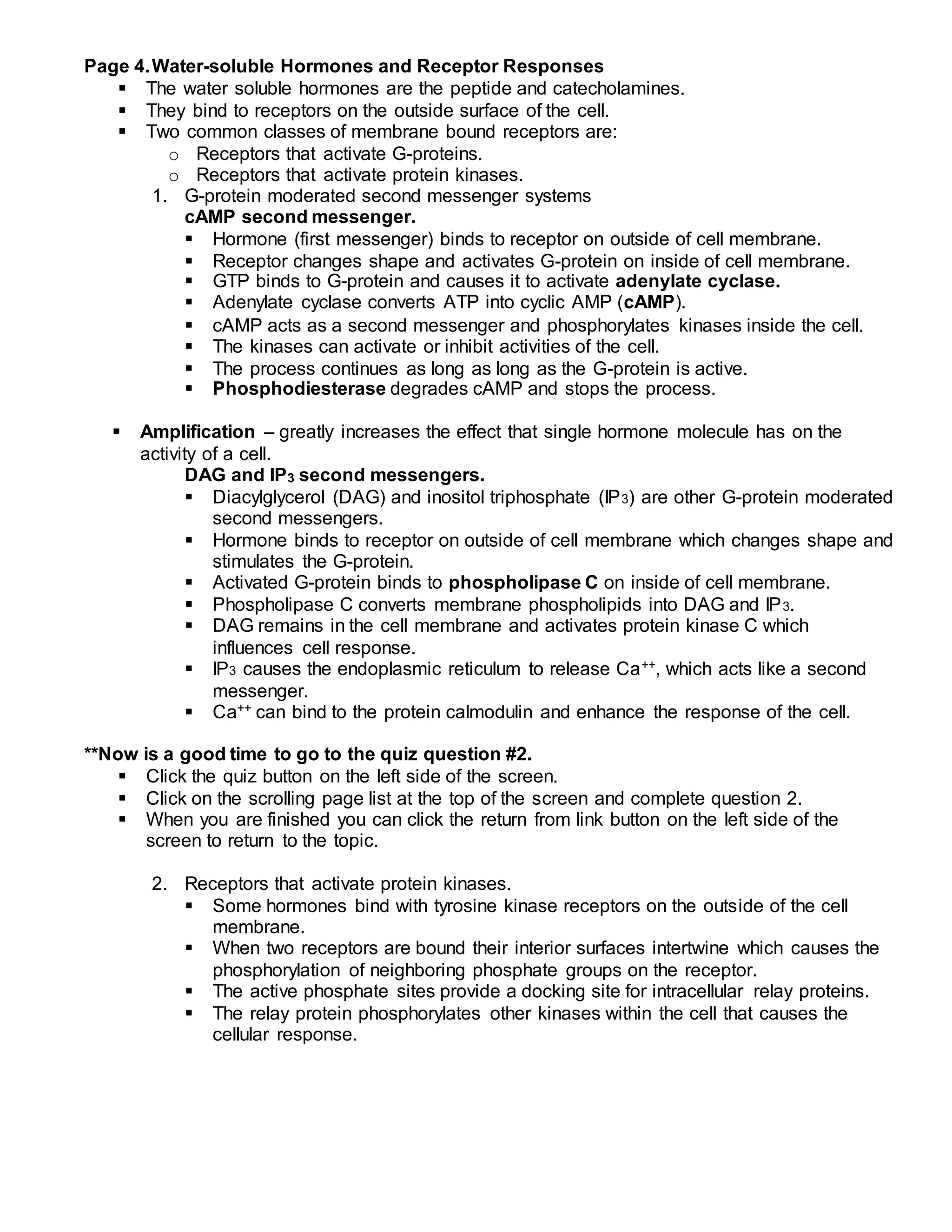 Action of hormones | PDF