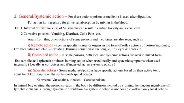 Action of poison ppt.pptx useful for students | PPTX | Chemistry | Science
