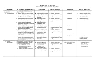 Action plan 2013 2014 | DOCX