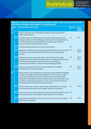 Action Plan For Education | PDF