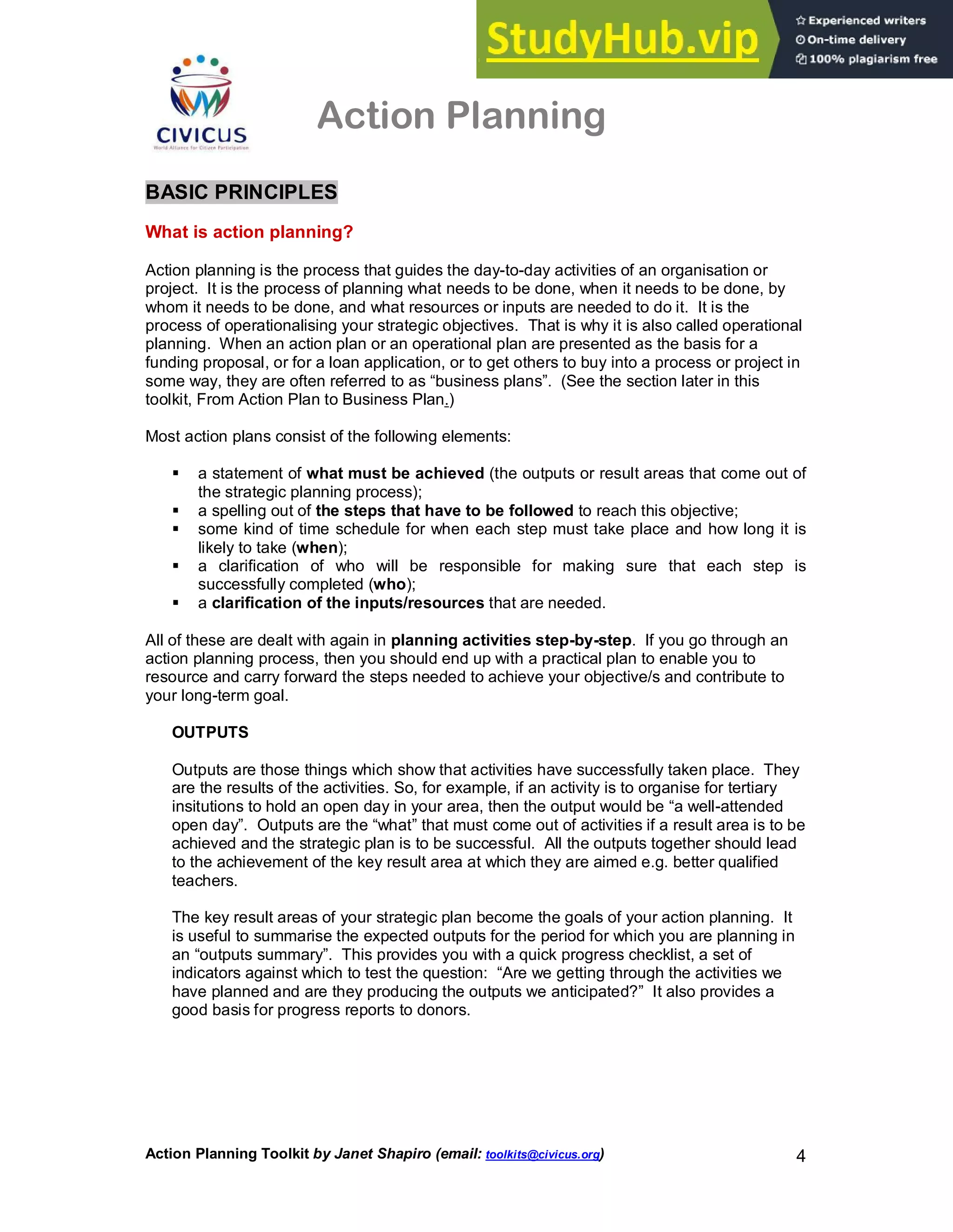 Action Planning | PDF