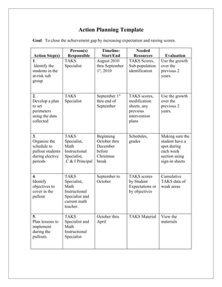 Action planning outlined | DOC